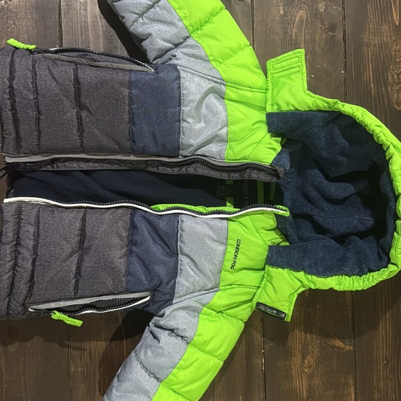 London Fog | Jackets & Coats | London Fog Neon Green And Gray Puffer ...